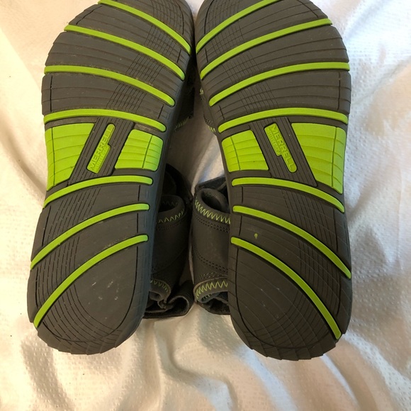 Merrell | Shoes | Merrell Panther Gray With Green Leather Sandals ...